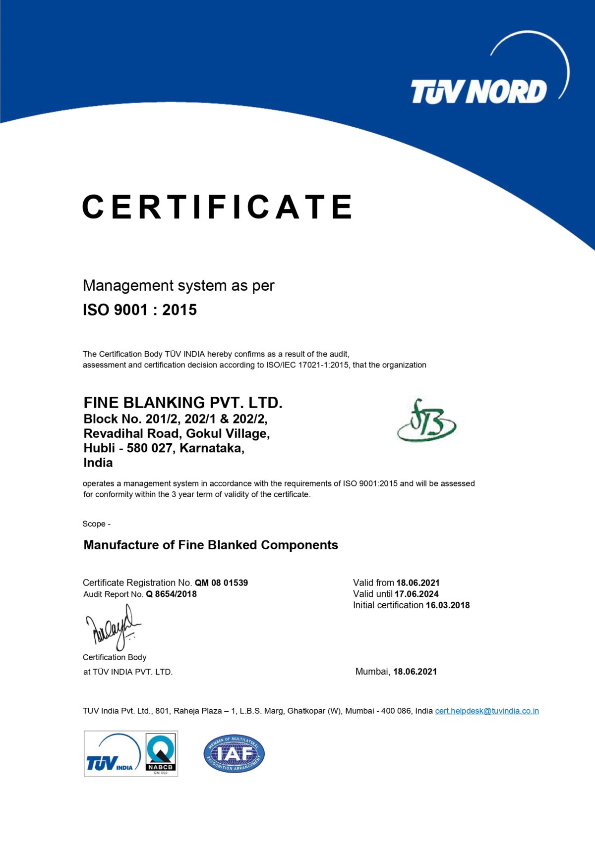 Quality – Fine Blanking Private Limited